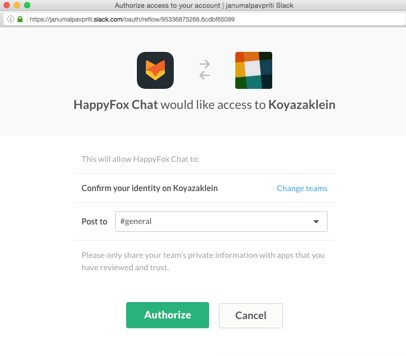 Enable integration with Slack - HappyFox Chat